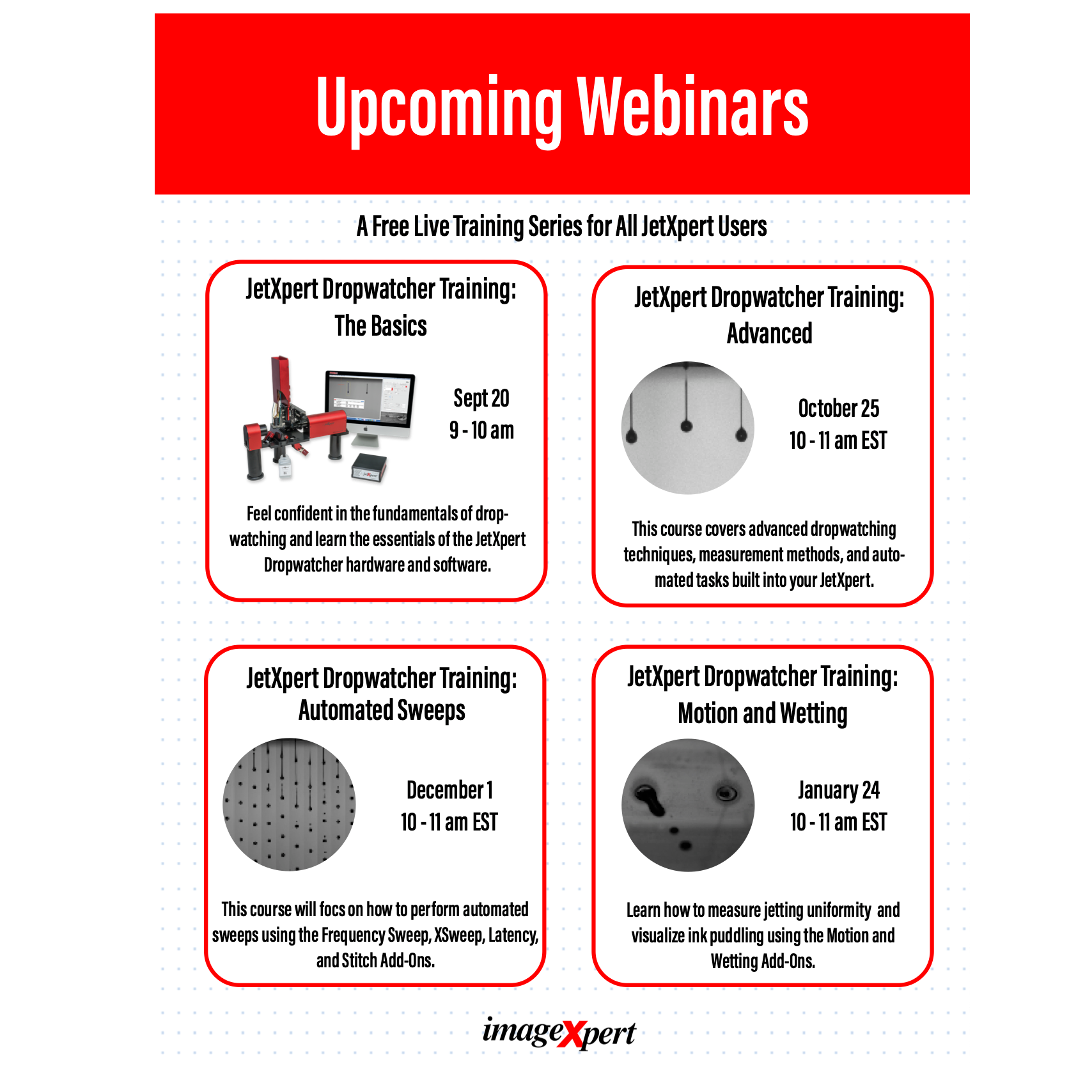 JetXpert Dropwatcher Training Webinar Series