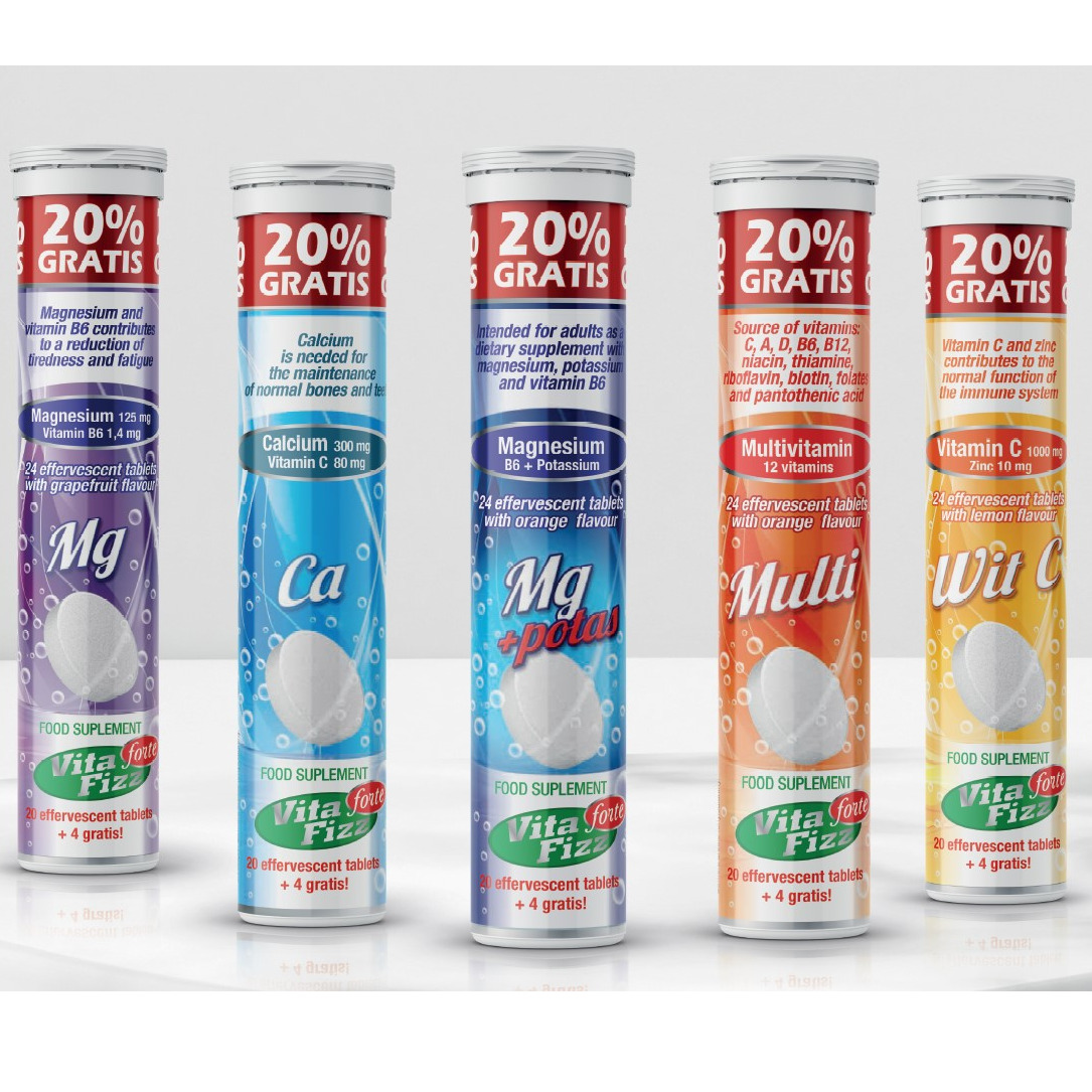 Effervescent tablets with vitamins and minerals