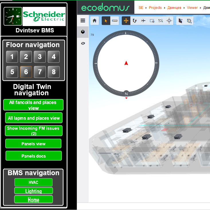 Schneider Electric & EcoDomus BIM based Digital Twin