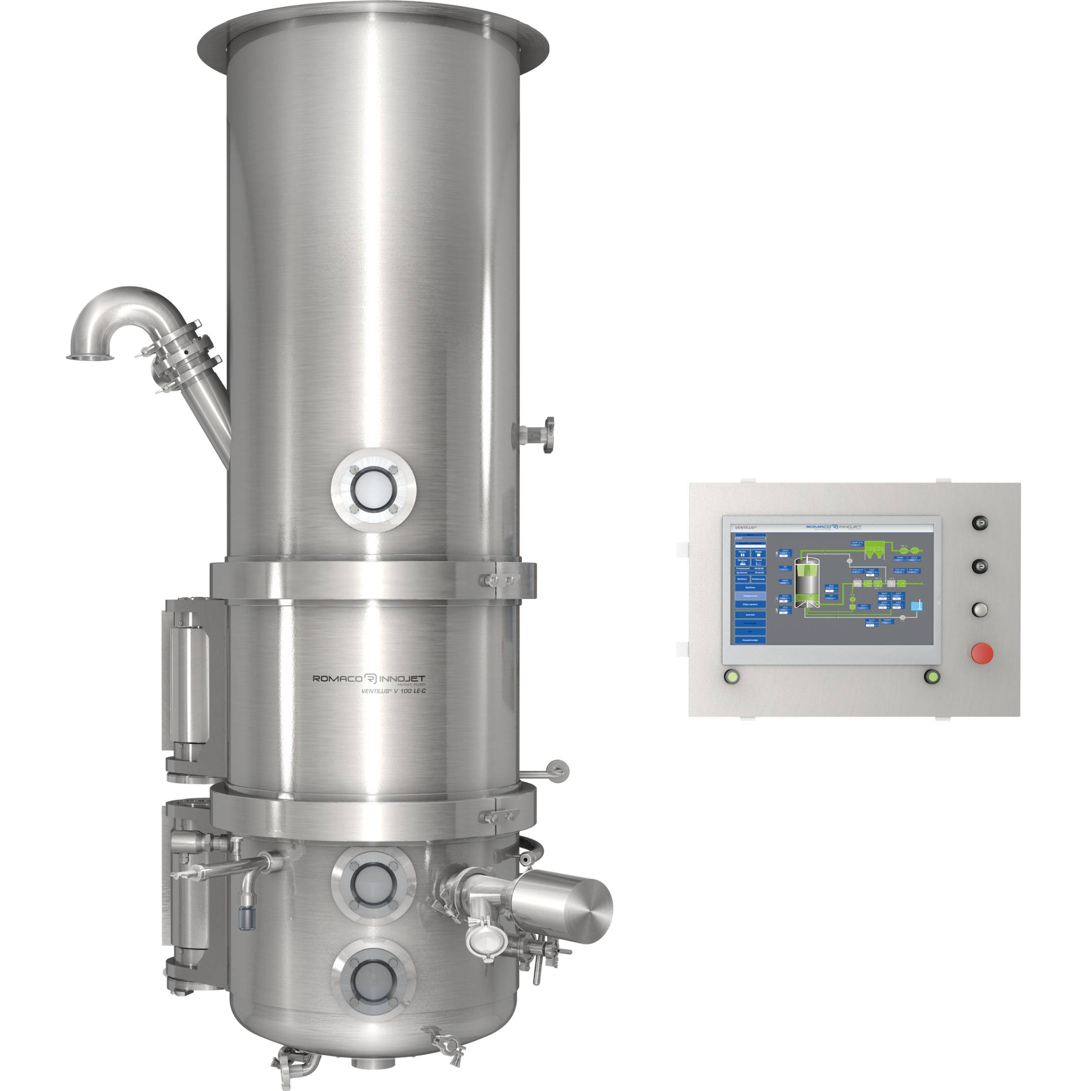 Fluid bed granulation Ventilus Production from Romaco Innojet