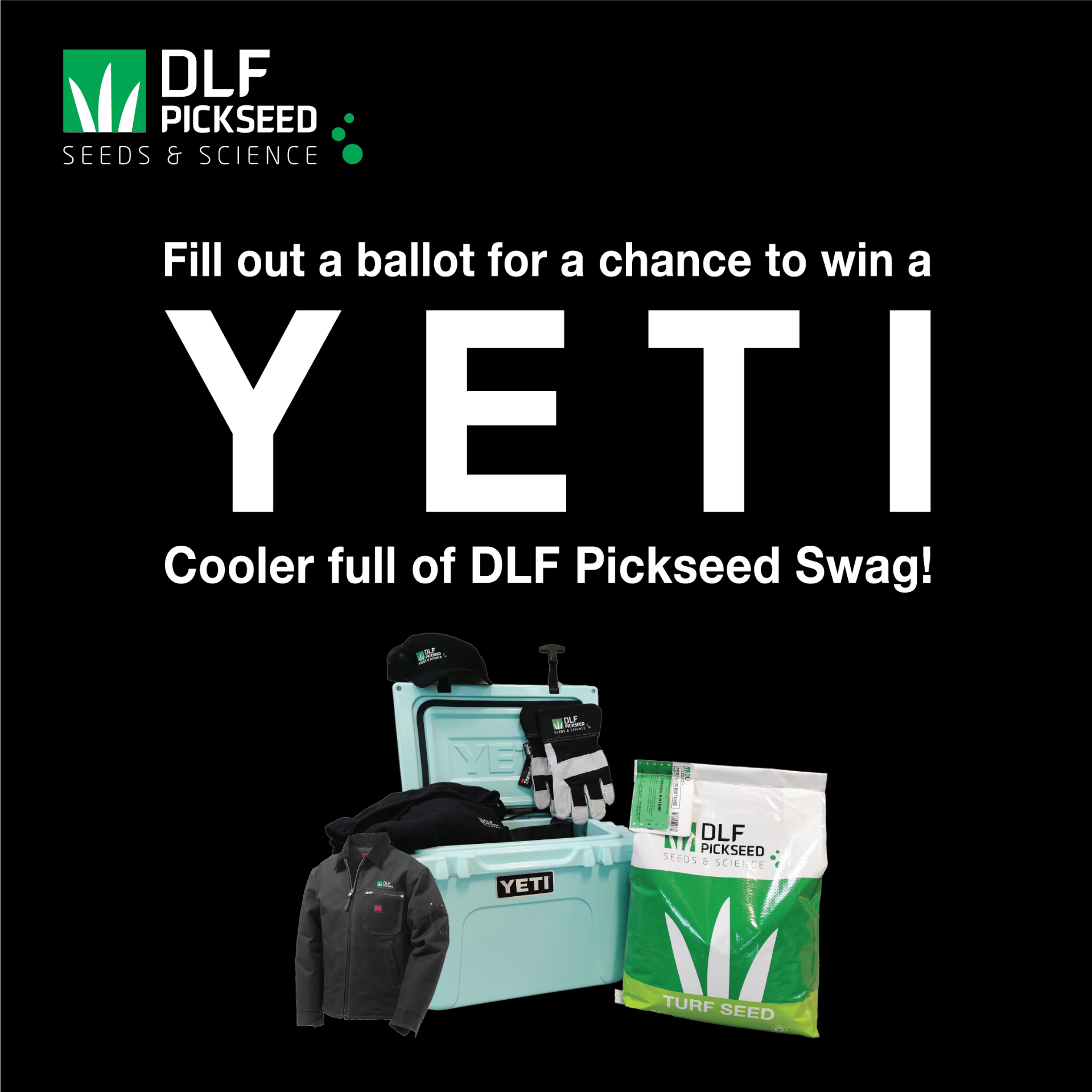 Win a YETI cooler full of DLF Pickseed Swag!