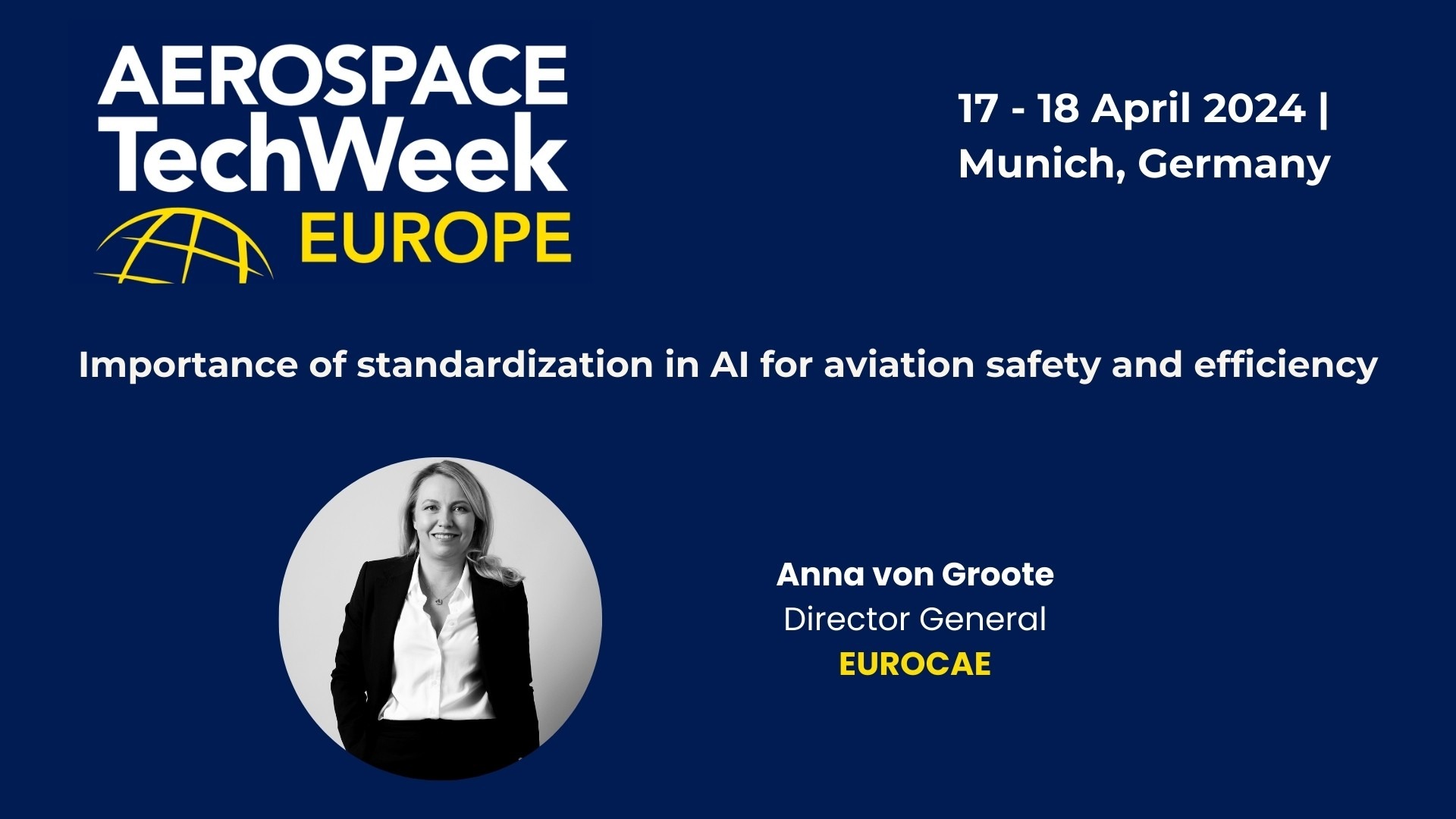 EUROCAE Presentation: Importance of standardization in AI for aviation safety and efficiency