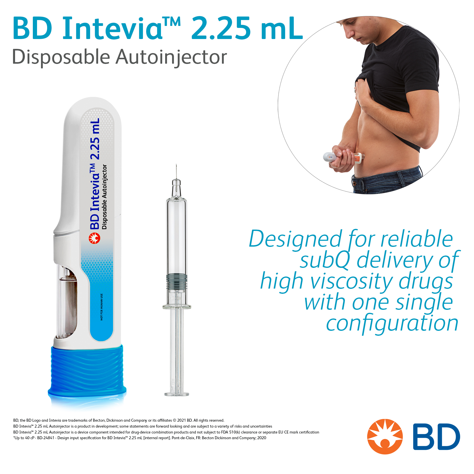 BD Intevia(TM) 2.25 mL Disposable Autoinjector - Designed for reliable ...