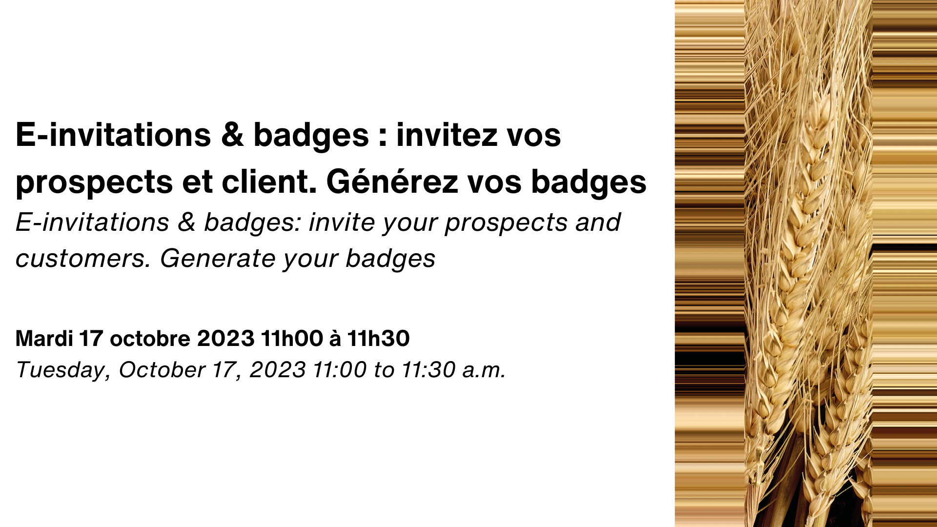 E-invitations et badges