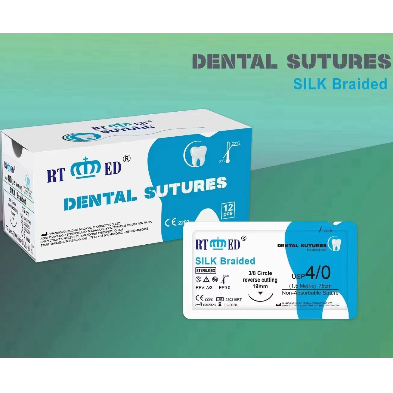 Dental sutures Non-absorbable Silk Suture with needle