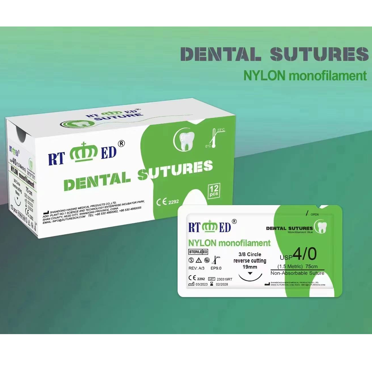 Dental sutures Non-absorbable Nylon Suture with needle