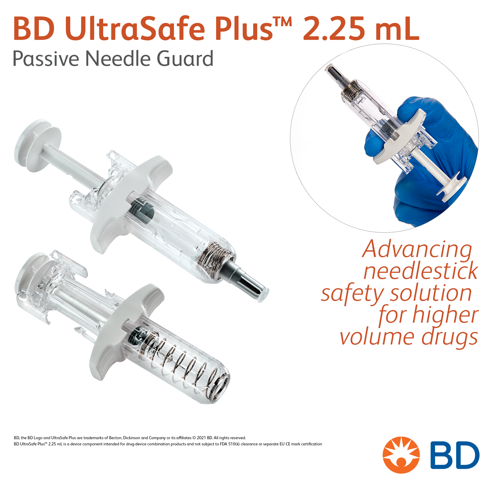 BD UltraSafe Plus(TM) 2.25 mL Passive Needle Guard - Advancing ...